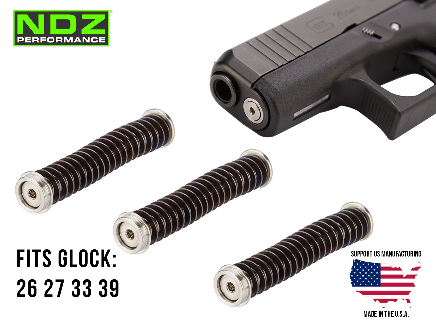 for Glock 26 27 33 39 Guide Rod Assembly Stainless Steel ISMI Recoil ...