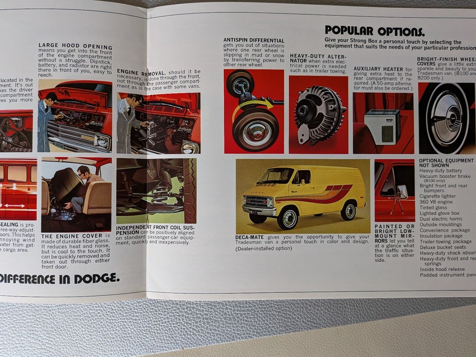 USA Prospekt Dodge Tradesman Vans u. Kary Van 8/1973, Mj. 1974 ...