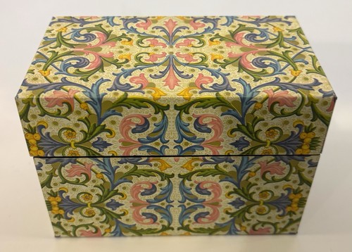 Vintage Metal Recipe Box- Holds 3x5 Cards Scroll Design Farmhouse ...