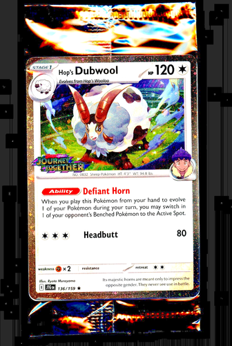 Pokemon Journey Together Hop’s Dubwool 136/159 BEST BUY EXC STAMPED ...