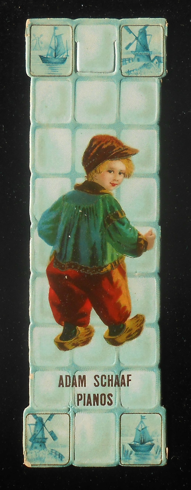 1900s Bookmark Dutch Boy Adam Schaaf Piano D. Ernest Hall Fargo and ...