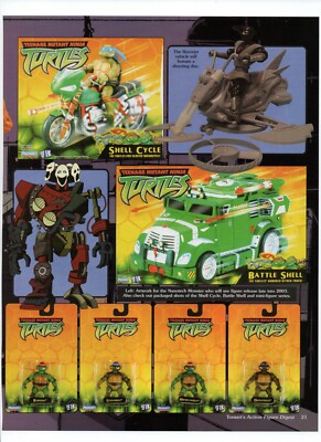 TMNT Shell Cycle Battle Shell Turtles Action Figures - 2003 Toys PRINT ...