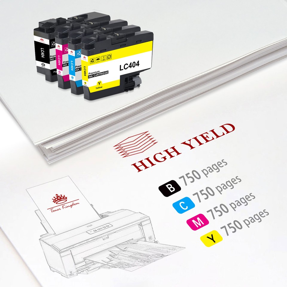 LC404 LC-404 Ink Cartridges Compatible for Brother MFC-J1215W MFC ...