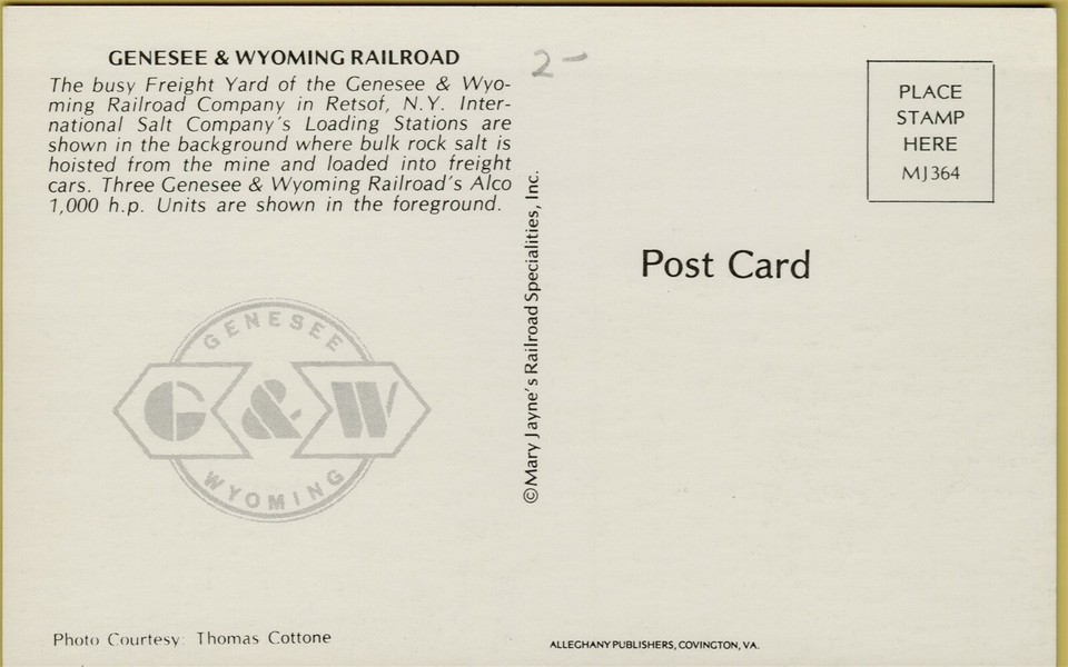 Freight Yard View Genesee & Wyoming Railroad Retsof NY Postcard D47 | eBay