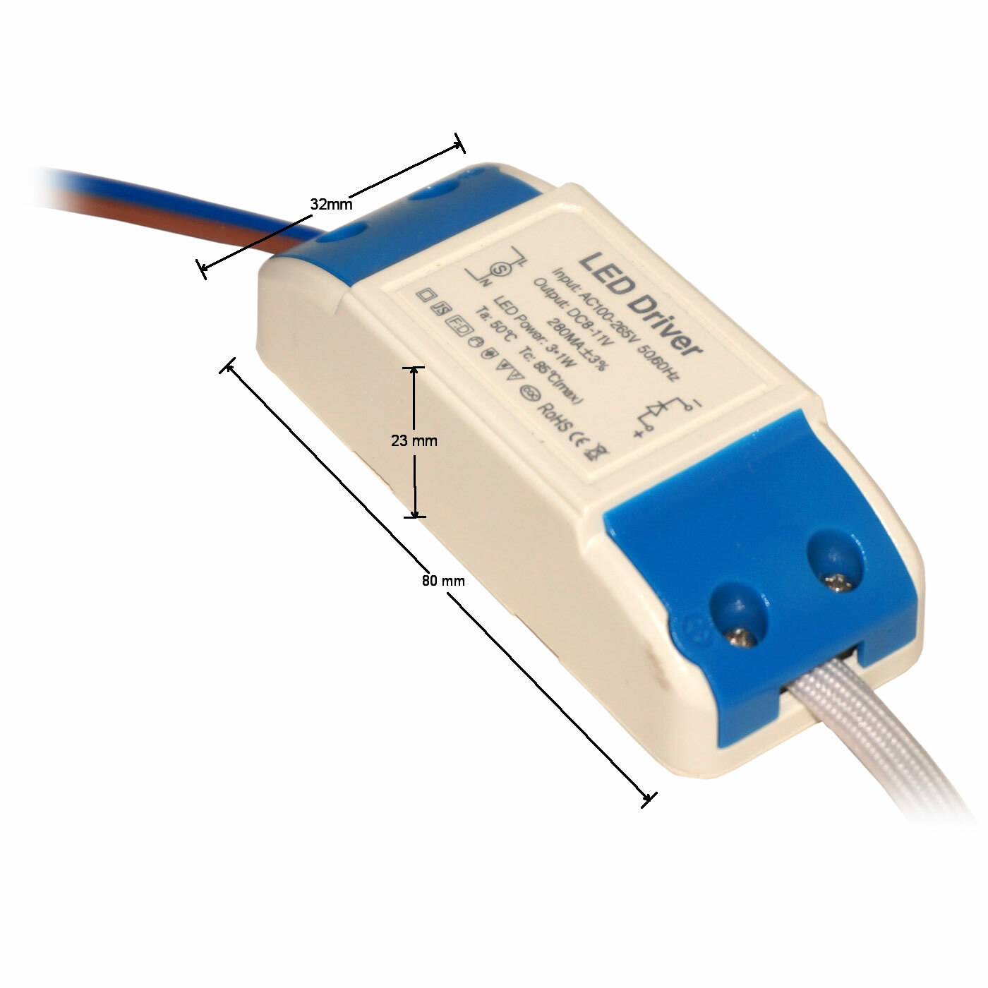 LED driver Trafo 280mA Treiber Transformator Netzteil 3W 5W 7W9W 12W ...