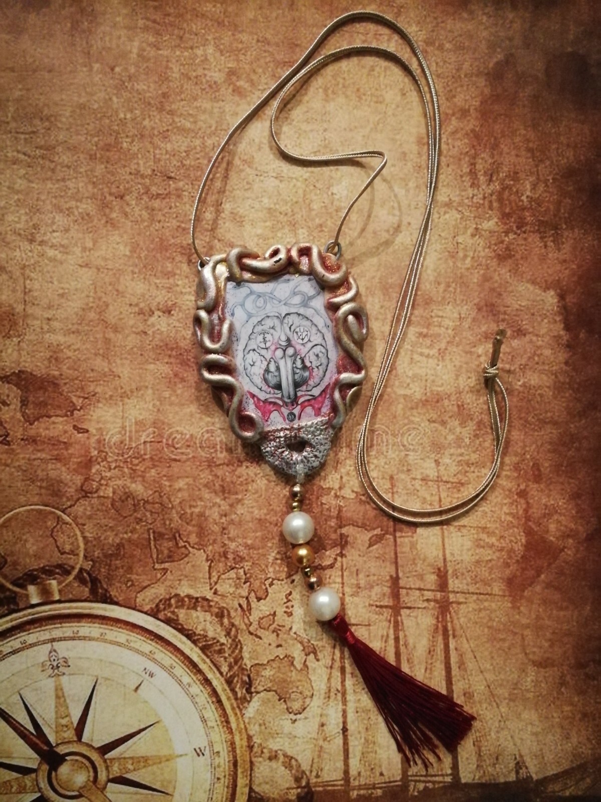 gothic talisman pendant devil demon amulet necklace lucifer leviathan ...