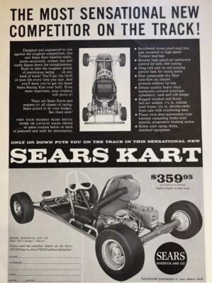 Vintage 1960s Sears And Roebuck Catalog Kart Go-Kart Ad Advertisement ...