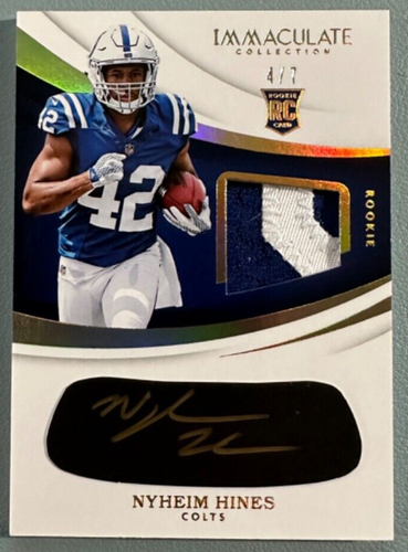 NYHEIM HINES 2018 Immaculate Collect Rookie Eye Black Autograph Patch ...