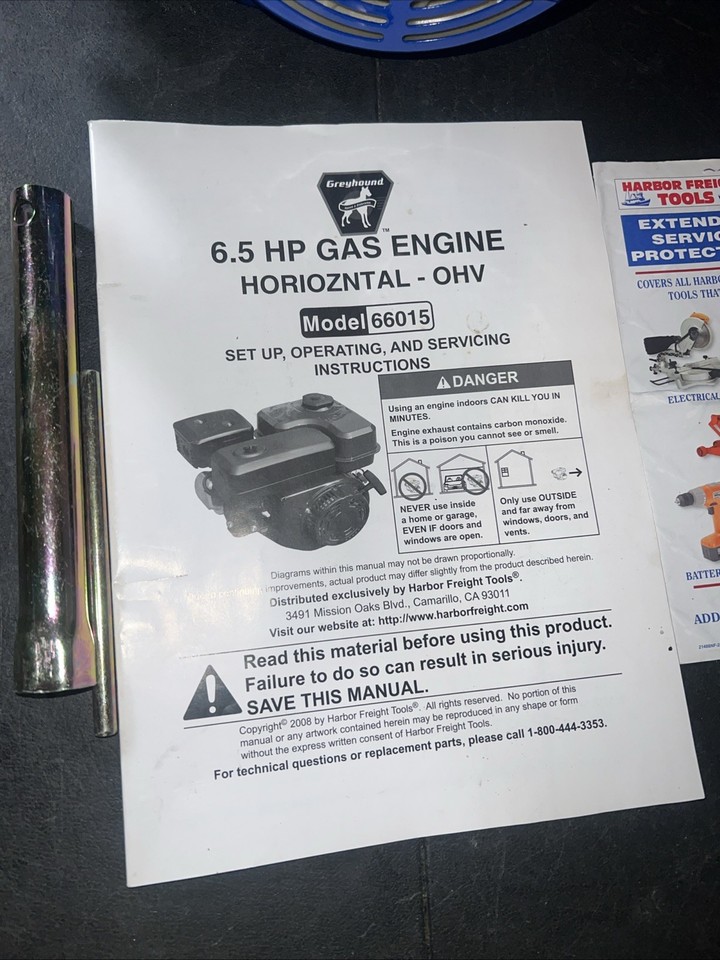 Greyhound 6.5 HP 4 Stroke OHV Horizontal Shaft Gas Engine 196cc OPEN ...