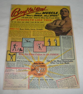 1943 weight lifting ad page ~ JOE BONOMO Boy Oh Boy What Muscle | eBay
