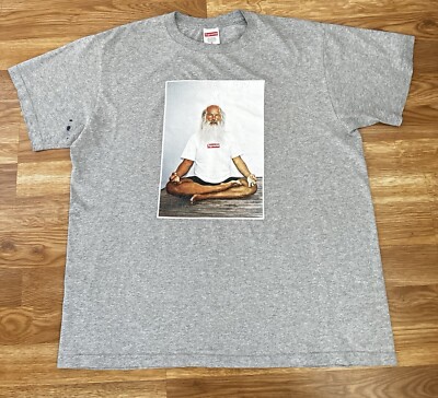 SUPREME RICK RUBIN Tshirt Medium Gray Yoga Fan Meditation Zen Like Hip ...