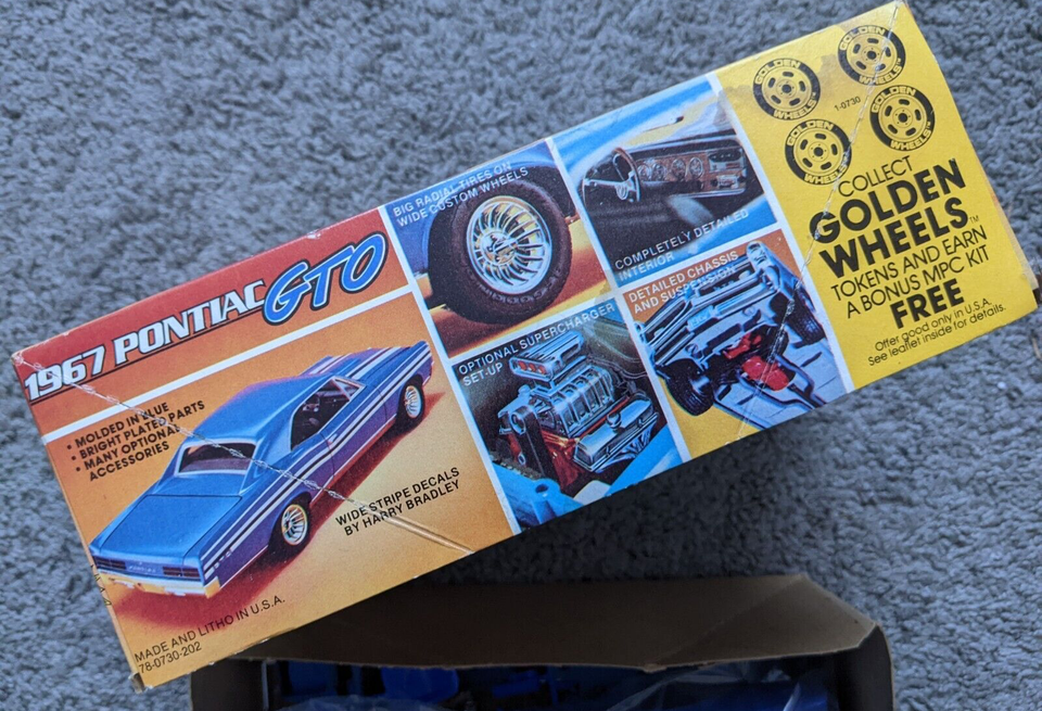 VTG UNBUILT 1970s MPC 1/25 1967 PONTIAC GTO BLUE MODEL KIT 0730 MUSCLE ...