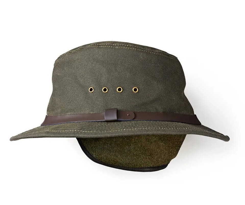 Filson Tin Cloth Insulated Packer Hat 11060016 MADE IN USA Otter Olive ...