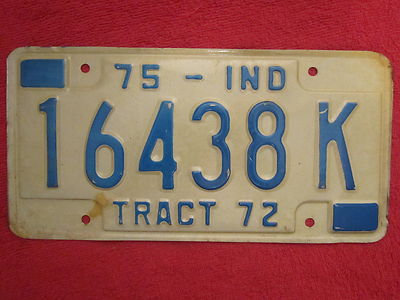 (Choice) LICENSE PLATE Tractor Tag 1975 INDIANA 16438 K 39 64 Scott Cty ...