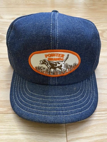 VTG Pointer Brand 80s Patch Blue Denim Trucker Snapback Hat USA RARE | eBay