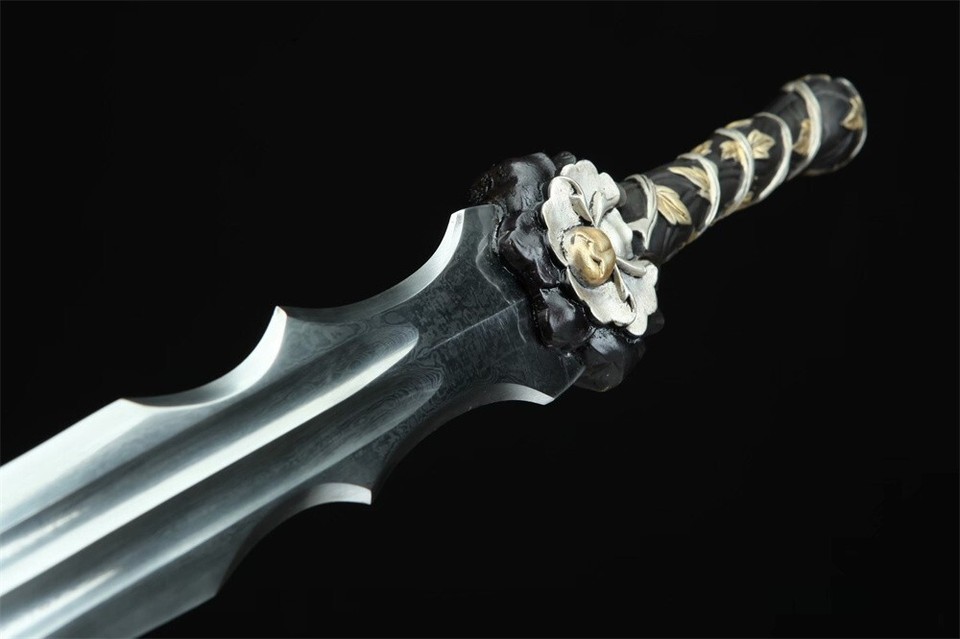 Battle Ready Jian Sword Strong Sharp Damascus Steel Blade Full Tang ...