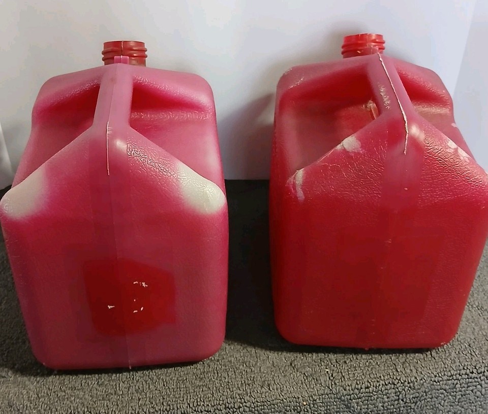 Gas Can 2 Gallon Lot Of 2 Red Spill Proof Fuel Container Portable Jug ...
