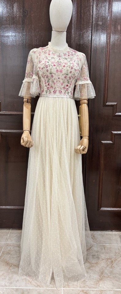 $650 Needle & Thread elsie ribbon bodice maxi dress Sz US 4 UK 8 | eBay