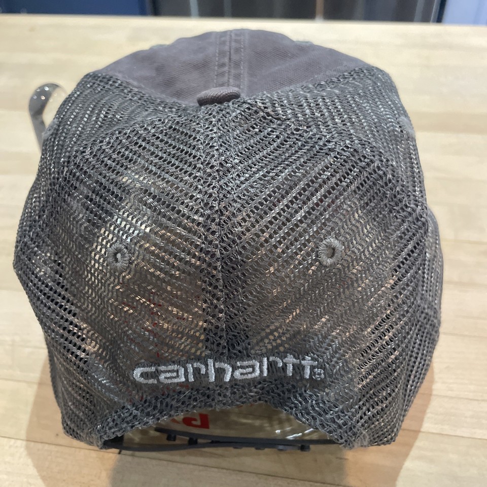 2013 Carhartt One-Size Mesh Ball Cap Snap Back Gray Distressed Broken ...