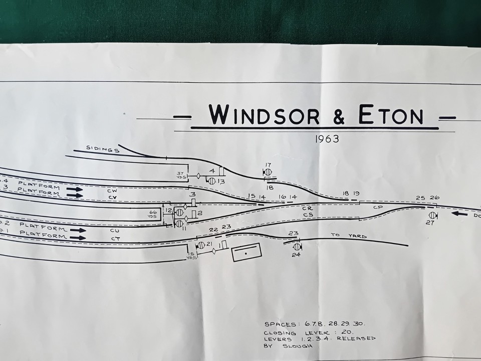 WINDSOR & ETON SIGNAL BOX DIAGRAM 1963 GWR SIGNALLING RECORD SOCIETY ...