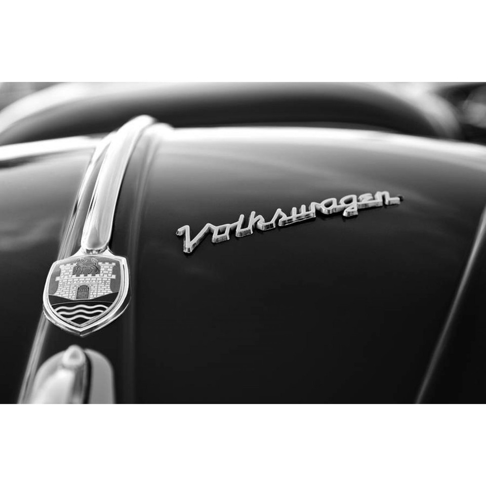 Volkswagen Chrome Metal Hood Script Emblem - 15cm VW Bug Bus Ghia Type ...