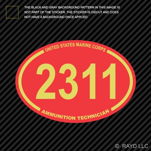 United States Marine Corps MOS 2311 Ammunition Technician Red Oval ...
