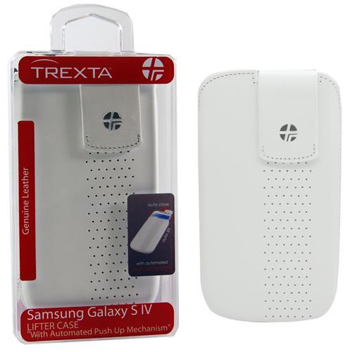 Trexta Lifter Real Leather Pouch Case Cover Samsung Galaxy S4 White RRP ...