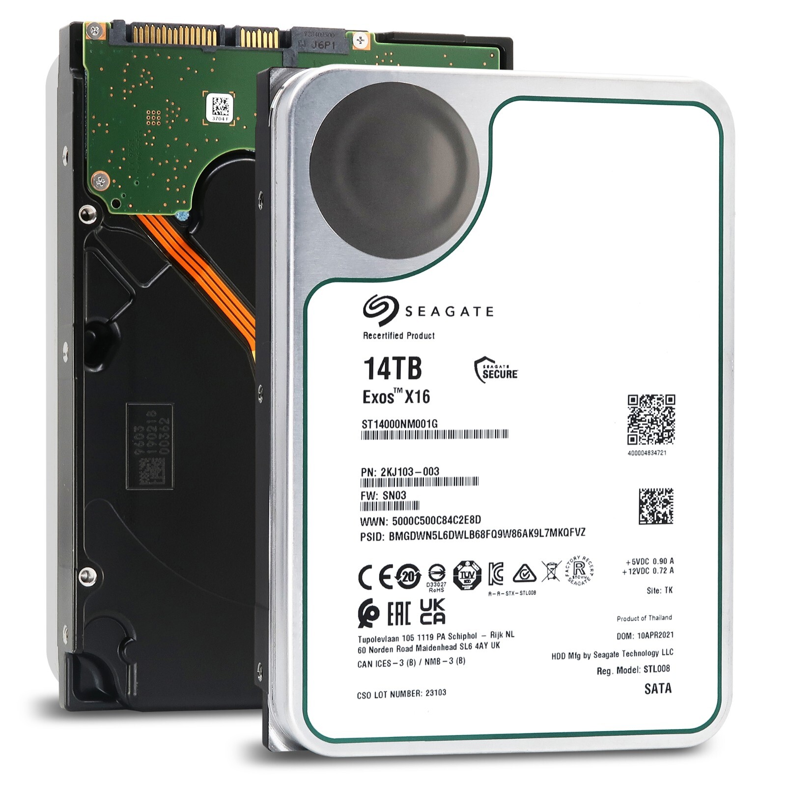 20 Pack Lot: Seagate Exos X16 14TB SATA 3.5" Enterprise HDD ...