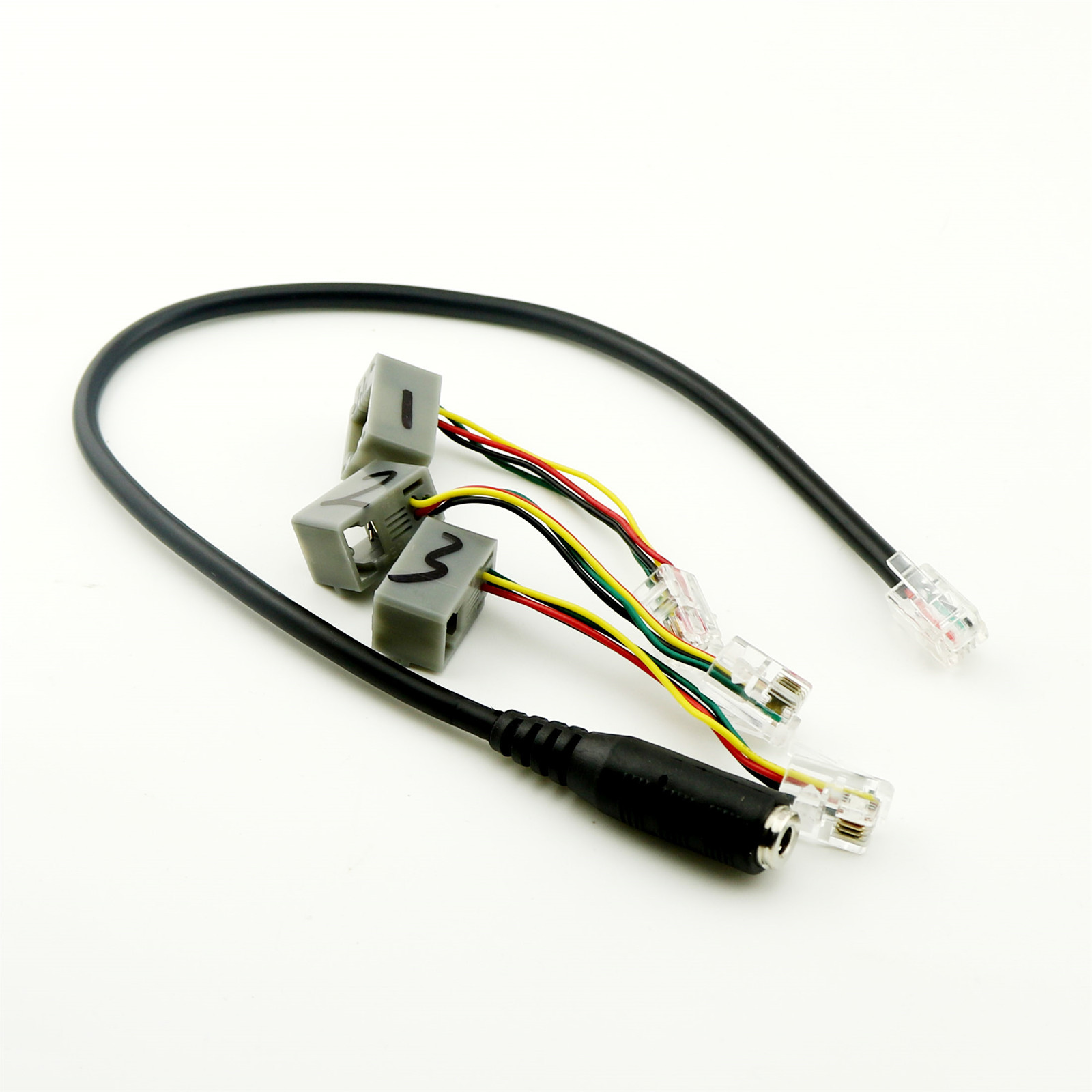 1x 3.5mm Smartphone Headset to 3 RJ9/RJ10 CISCO Office Phone Adapter ...