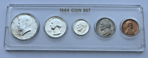 1964 Coin Set U.S. Mint Uncirculated 90% Silver JFK in Vintage Whitman ...