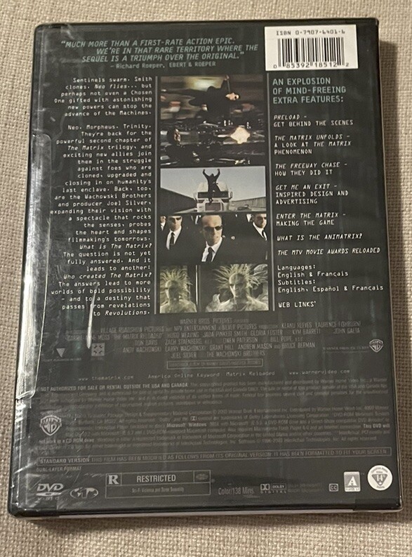 The Matrix Reloaded DVD... Full-Screen Edition New and Sealed ...