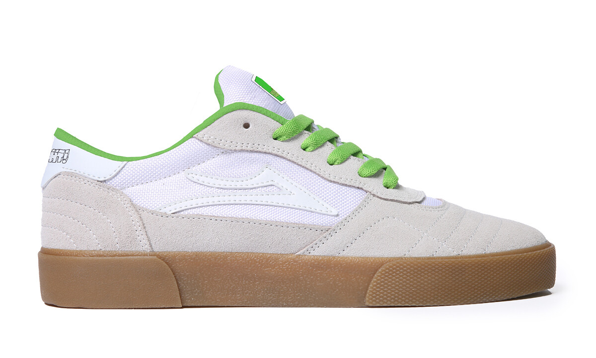 Lakai Skateboard Shoes Cambridge Yeah Right White/UV Green Suede | eBay