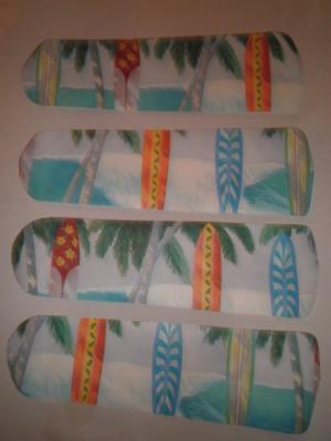 CUSTOM TROPICAL OCEAN WAVES PALM TREES SURF SURFBOARD CEILING FAN | eBay