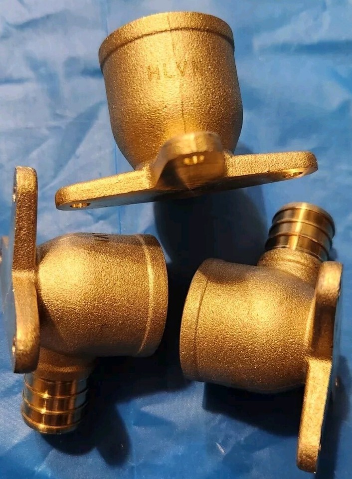 (3) 3/4" PEX X 3/4" FEMALE FPT THREADED DROP EAR ELBOW CRIMP FITTINGS ...