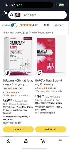 Narcan 2 pack 2 Single-Dose 4 mg | eBay