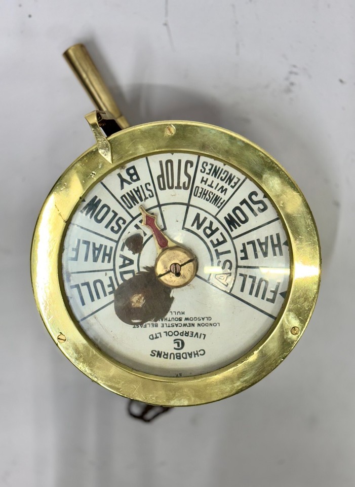 Original Brass Iron Chadburns Liverpool Ltd. London Ship Wall Telegraph ...