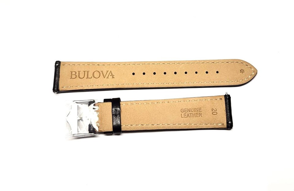 BULOVA black strap 20mm Jet Star 96B401 96B414 96B415 96K112 (8771244 ...
