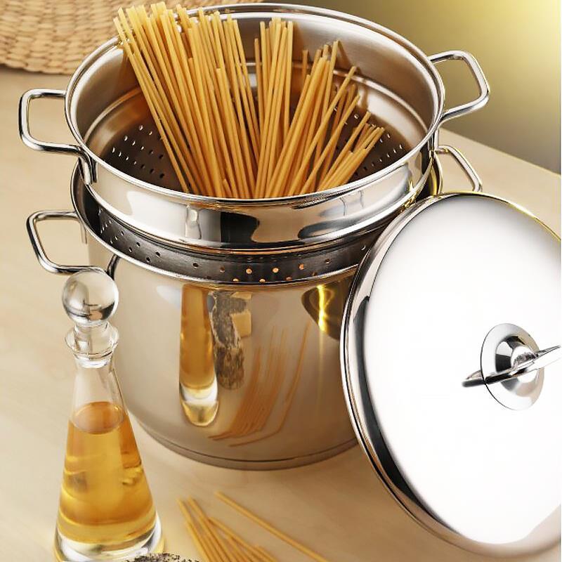 Stainless Steel Spaghetti Pasta Pot Pan Set Stockpot Strainer Induction ...