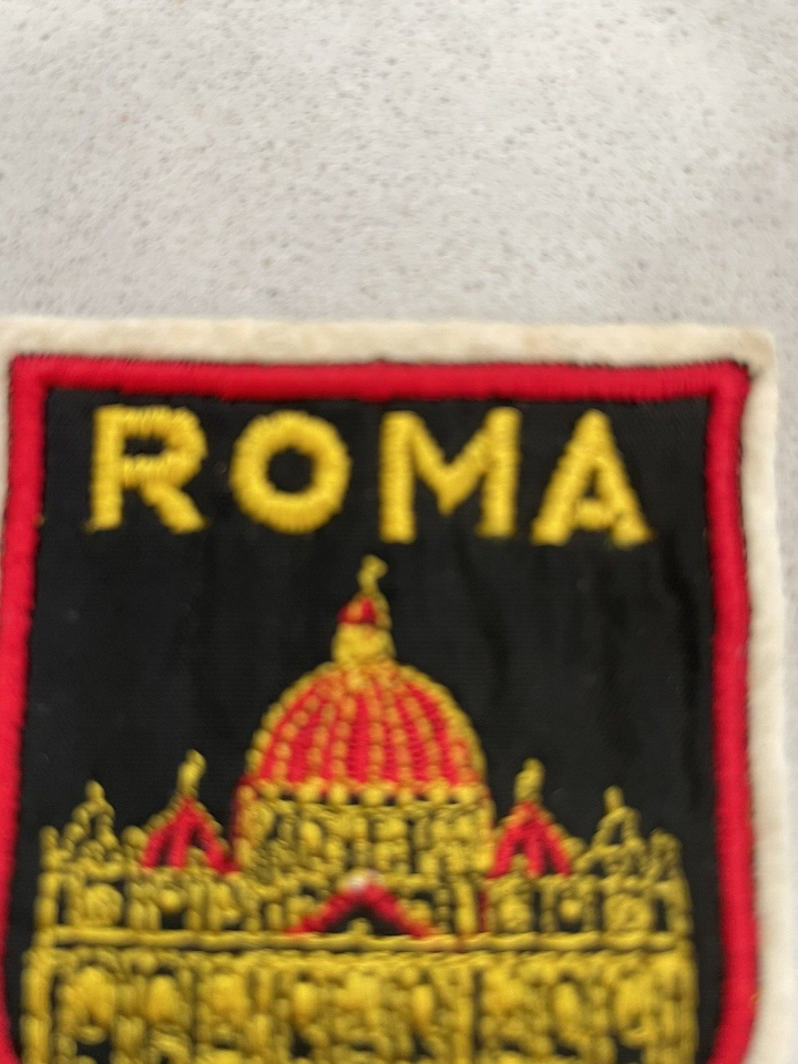 Vintage ROMA Detailed Embroidered Patch Badge Cream/Black/Red/Gold ...