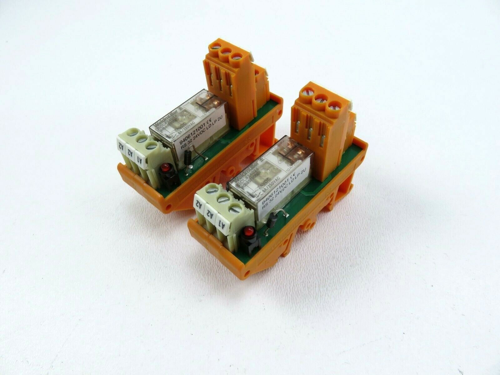 Lot of 2 Weidmuller RCL424024 Relay 24VCD w/ Weidmuller 9406121001 RS ...