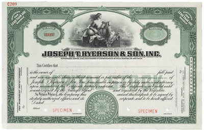 Joseph T. Ryerson & Son, Inc. Stock Certificate. | eBay