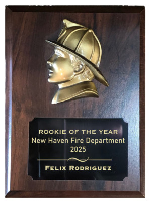 FIRE DEPT SERVICE AWARD 6X8 WOOD PLAQUE FIRE HEAD FREE ENGRAVING FIRST ...