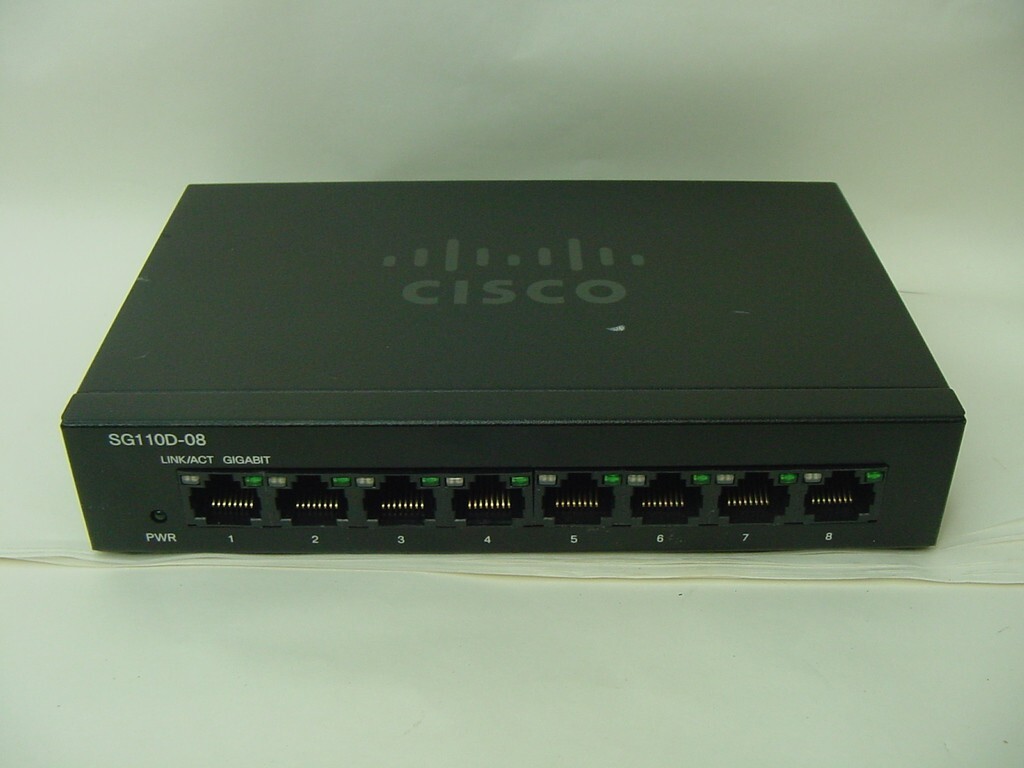 CISCO 8 PORT GIGABIT DESKTOP SWITCH SG110D-08 - NO POWER CORD INCLUDED ...