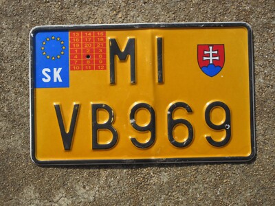 Slovakia License Plate SK Euroband European Crest Euro MI VB969 | eBay