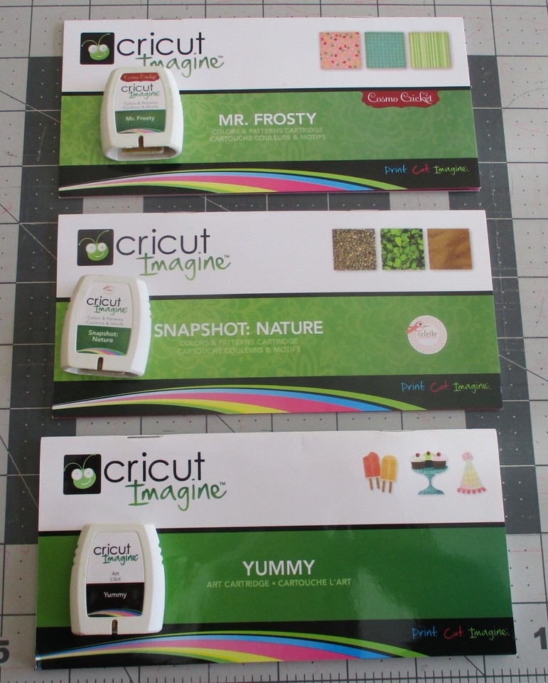 3 Cricut Imagine Provo Craft Cartridges Yummy, Mr Frosty , Nature Not ...