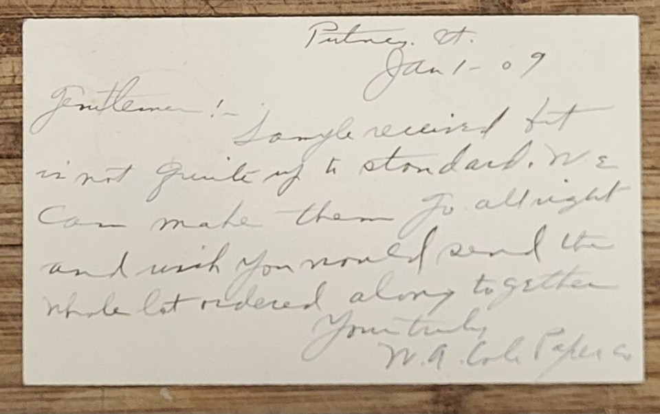 1909 Postcard Bleecker New York Peter's Putney Vermont WA Cole Paper ...