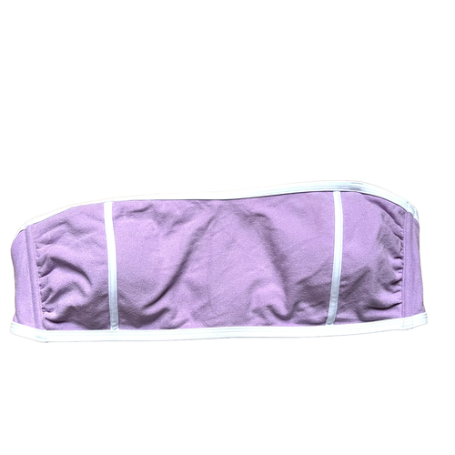 Kona Sol bikini top XL lavender purple terry knit white strapless ...