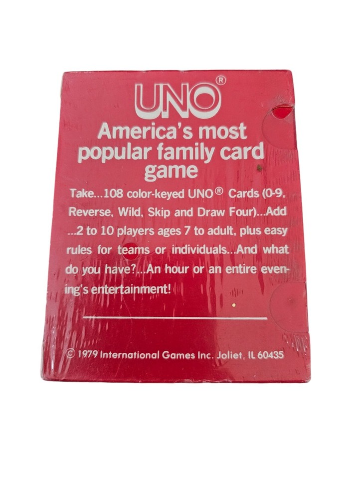 1979 Sealed Vintage UNO Card Game International Games Inc. Joliet ...