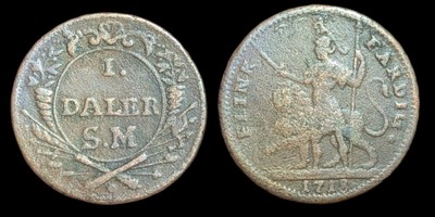 SWEDEN 1718 Copper Coin 1 DALER Silvermynt CHARLES XII 1697 - 1718 🇸🇪 ...