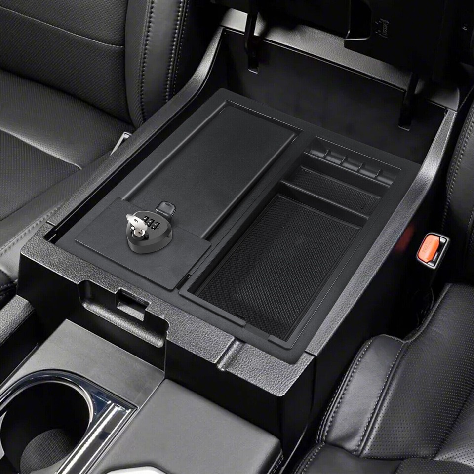 New Center Console Safe Storage Box with Keys & Tray For Toyota Tundra ...